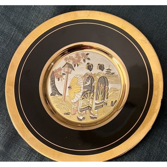 Art | Chokin Art Gold Plate 24k Made In Japan Great Condition Geisha ...